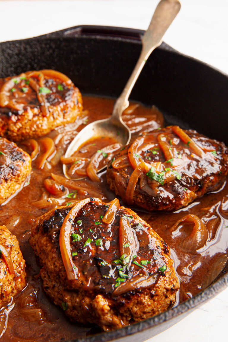 Healthy Turkey Salisbury Steak with Onion Gravy - Kid Tested Recipes